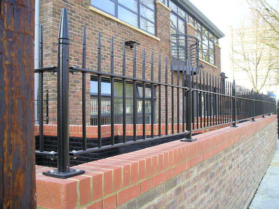 Albany vertical bar steel railing | Alpha Rail | ESI External Works