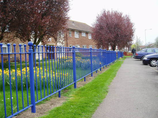 Humber vertical bar steel fencing | Alpha Rail | ESI External Works