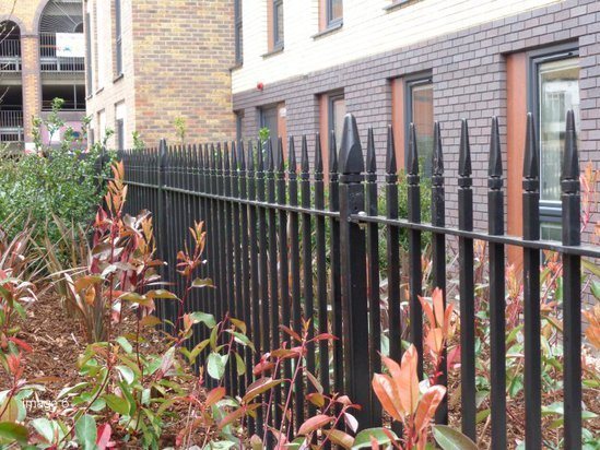 Westminster vertical bar steel railing | Alpha Rail | ESI External Works