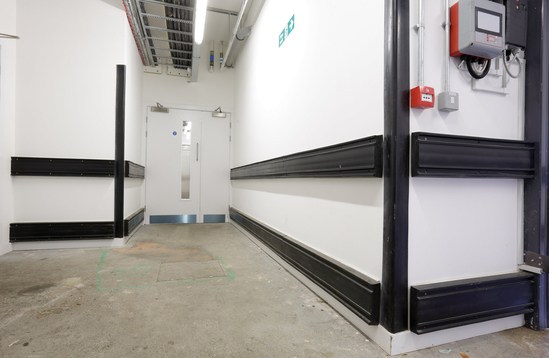 Service corridor wall protection for shopping centre | Construction ...