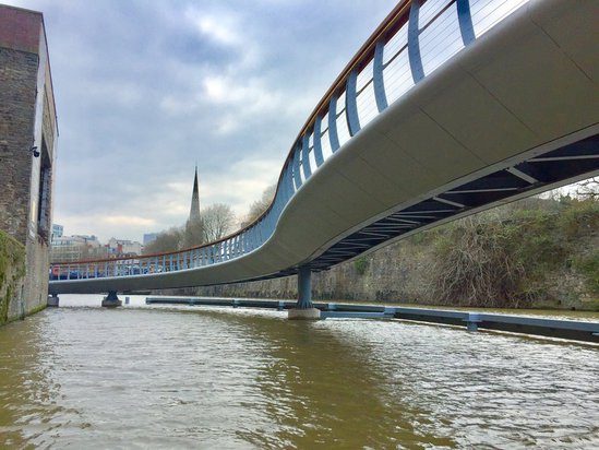 91m-long curved footbridge - Finzels Reach, Bristol | CTS Bridges | ESI ...