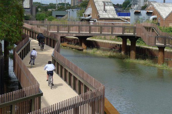 Cycle ramp and bridge over the River Lee, Bow | CTS Bridges | ESI ...