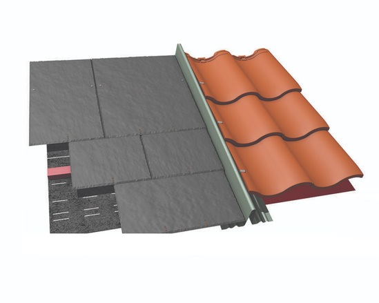 Dry fix bonding gutters for jointing two roof coverings | Marley | ESI ...