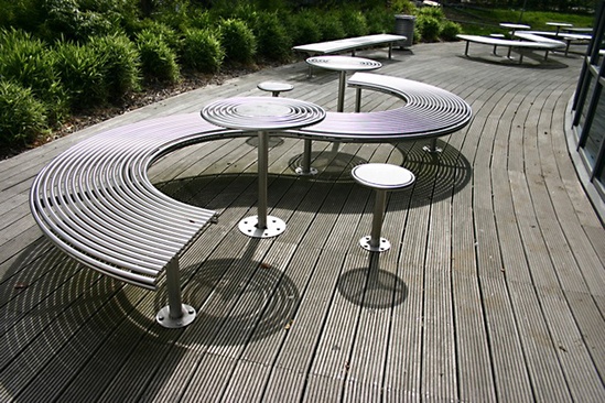 Centerline CL091 contemporary circular steel table | Benchmark Design ...