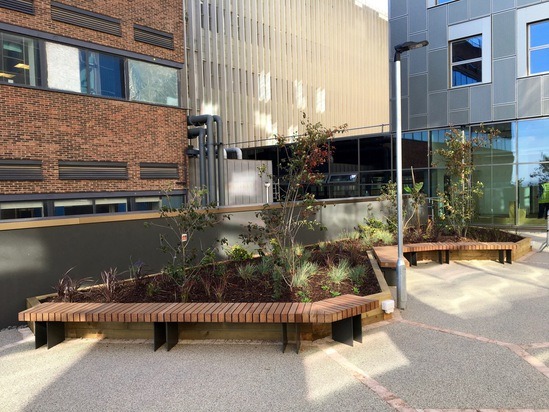 New iroko bench range for the Living Systems Institute | Benchmark ...