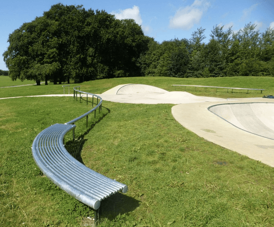 Curved seat for skate park refurbishment | Benchmark Design | ESI ...