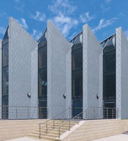 Zinc tile cladding for Yarm school | RHEINZINK | ESI Building Design
