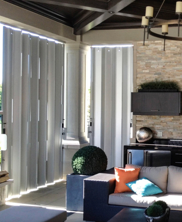 Global sliding / folding shutter with aluminium panels | SimFlex ...