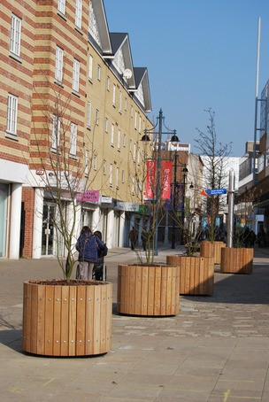 Swithland circular FSC timber tree planters | Street Design | ESI ...