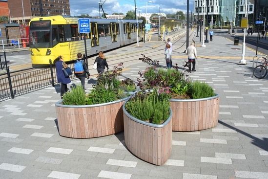 Castleton timber planters - Rochdale town centre | Street Design | ESI ...
