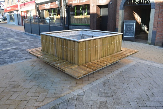 Planters with integrated seating | Street Design | ESI External Works