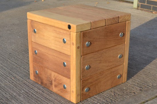 Cube seats in FSC timber | Street Design | ESI External Works