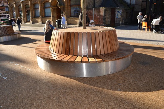 Spalding timber and metal seating | Street Design | ESI External Works