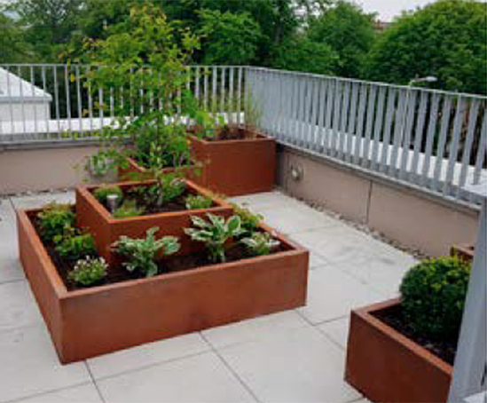 Private roof garden planters | Livingreen Design | ESI External Works