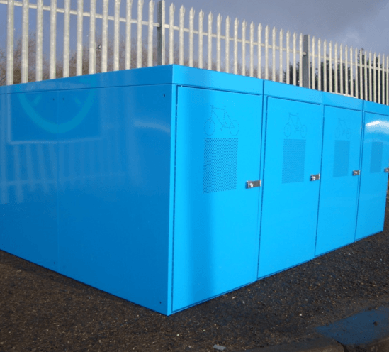 Secure steel cycle lockers | Miko Shelter Solutions | ESI External Works