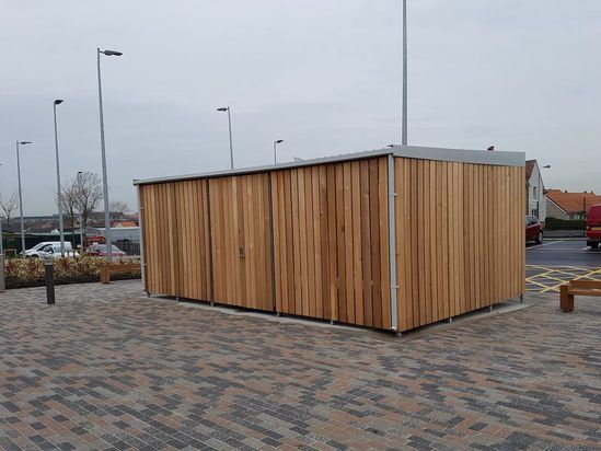 Miko timber clad bin shelter | Miko Shelter Solutions | ESI External Works