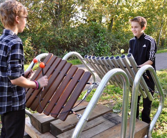 Steel-framed metallophone for outdoor areas | Acoustic Arts | ESI ...