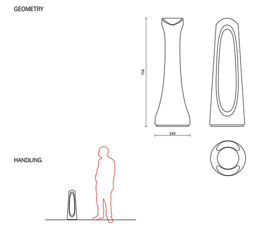 Roma bollard - 76cm height | URBASTYLE® | ESI External Works
