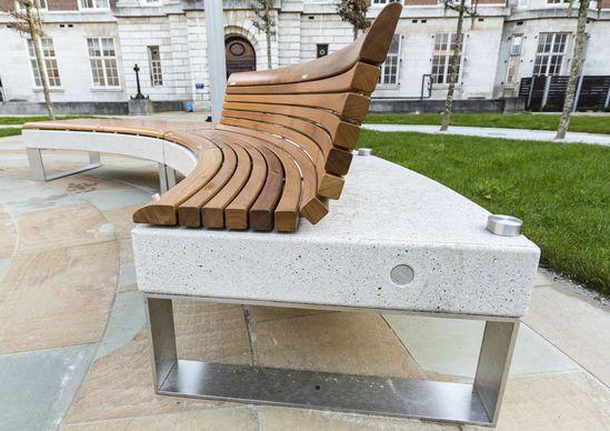 Customised circular seat, Liverpool University | Artform Urban ...