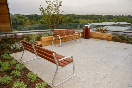 Outdoor furniture for university library's roof terrace | Artform Urban ...