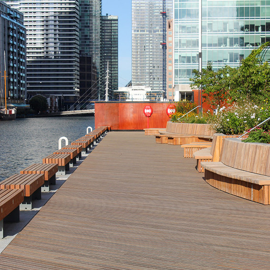 Bespoke mooring benches for Wood Wharf | Artform Urban Furniture | ESI ...