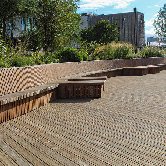 Bespoke mooring benches for Wood Wharf | Artform Urban Furniture | ESI ...
