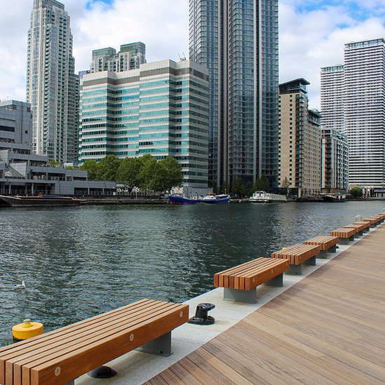 Bespoke mooring benches for Wood Wharf | Artform Urban Furniture | ESI ...