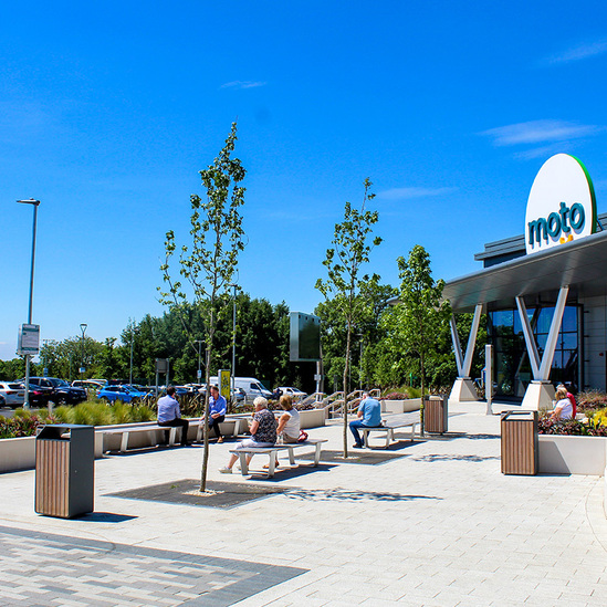 Contemporary seating and bins for Rugby Service Station | Artform Urban ...