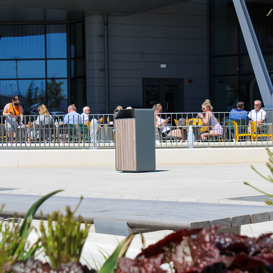 Contemporary seating and bins for Rugby Service Station | Artform Urban ...