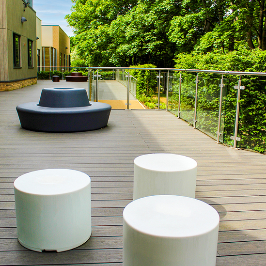 Outdoor seats and tables for mental health clinic | Artform Urban ...