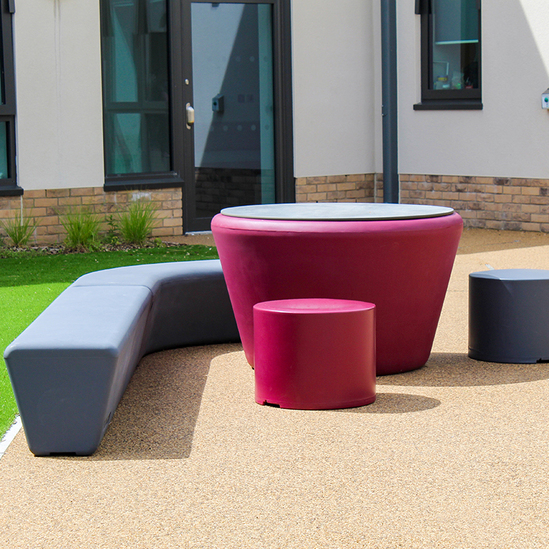 Outdoor seats and tables for mental health clinic | Artform Urban ...