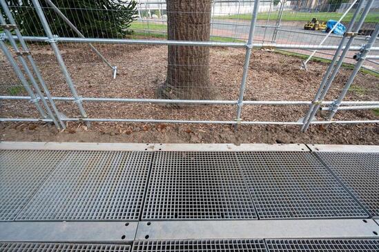 Tree root protection on access road at Royal Botanic Gardens | Green ...