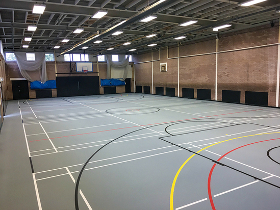 Sports hall floor refurbishment for academy | TVS Sports Surfaces | ESI ...