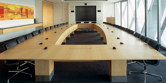 Bespoke solid oak boardroom table | Benchmark | ESI Interior Design