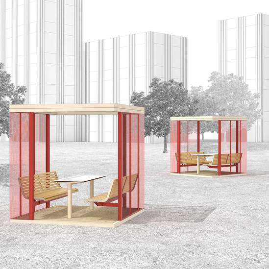 Cuby enclosed outdoor seating module for public spaces | mmcité UK ...