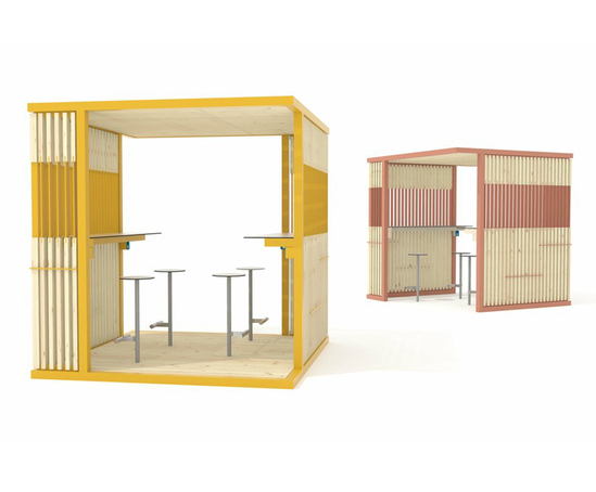 Cuby enclosed outdoor seating module for public spaces | mmcité UK ...