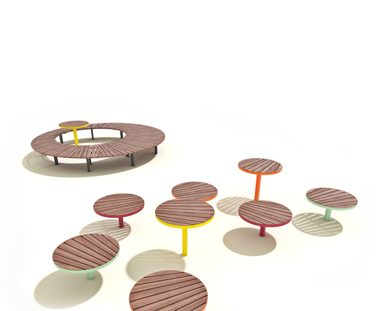 Lago round seating | mmcité UK | ESI External Works