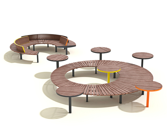 Lago round seating | mmcité UK | ESI External Works