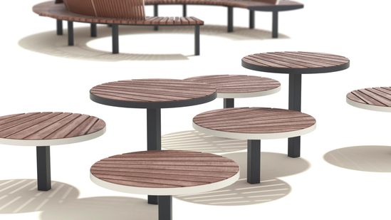 Lago round outdoor stools | mmcité UK | ESI External Works