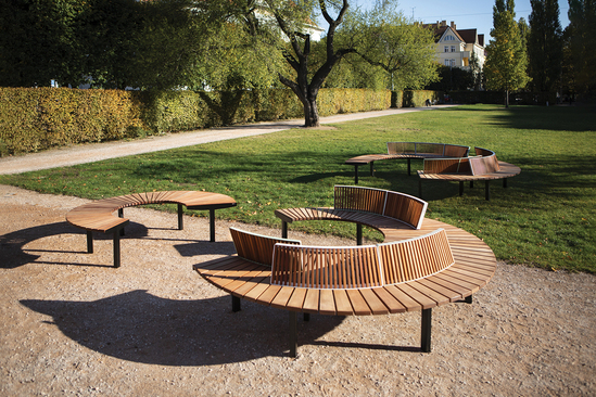 Lago round seating | mmcité UK | ESI External Works