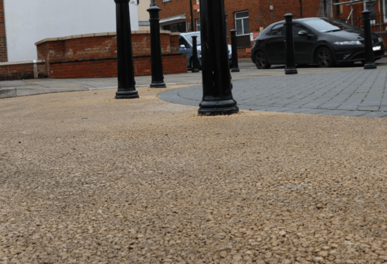 Heavy-duty bound paving for retail parking area | NatraTex | ESI ...