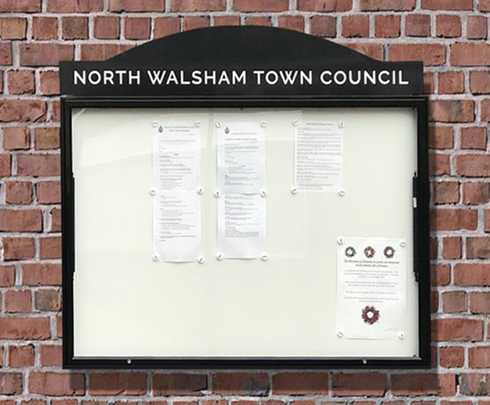 Classic 58 - wall mounted outdoor noticeboard w/ header | Notice Board ...