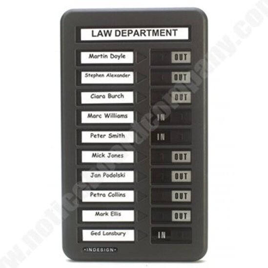 Staff In/Out Notice Boards | Notice Board Company | ESI Interior Design