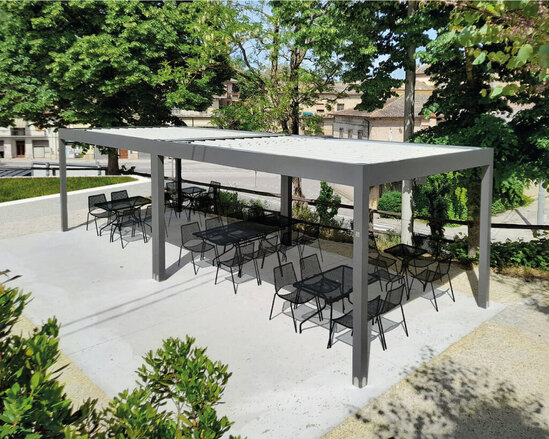 Eclettica isothermal aluminium pergola with retractable roof | Pergolas ...