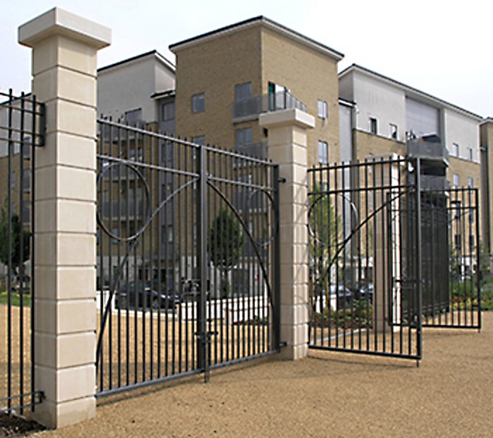 Modena 3m high railings and gates for Islington estate | Lang+Fulton ...