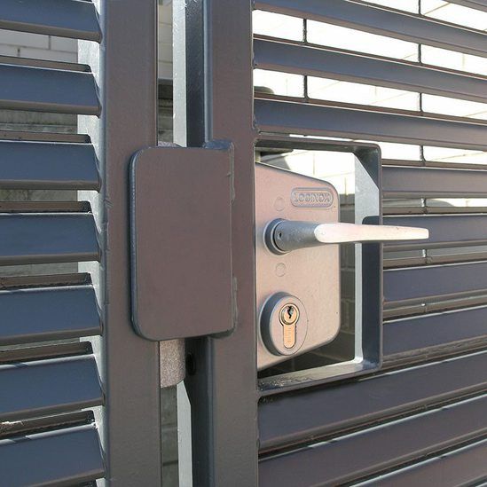 Steel louvred gates | Lang+Fulton | ESI External Works