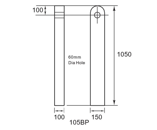 Concrete post and rail system with 60mm steel tubing | Street ...
