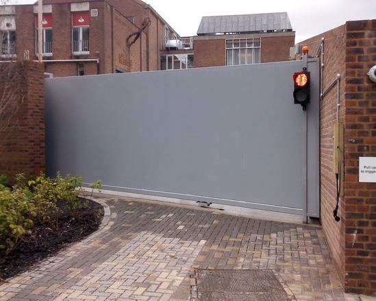 Tracked security sliding gates | Frontier Pitts | ESI External Works