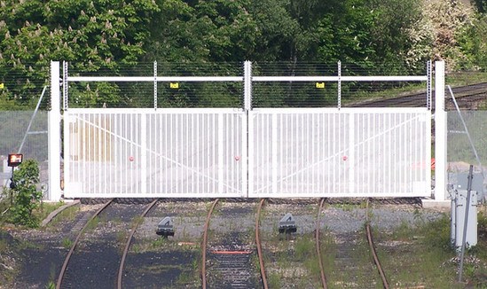 Large automatic hinged swing gates for power station | Frontier Pitts ...