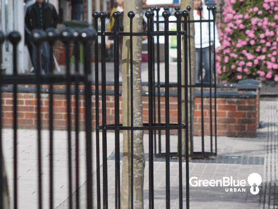 Vertical metal tree guards | GreenBlue Urban Ltd | ESI External Works